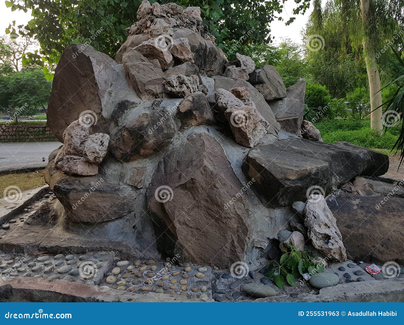 Big Rock Designed by People Stock Image - Image of trunk, plant: 255531963