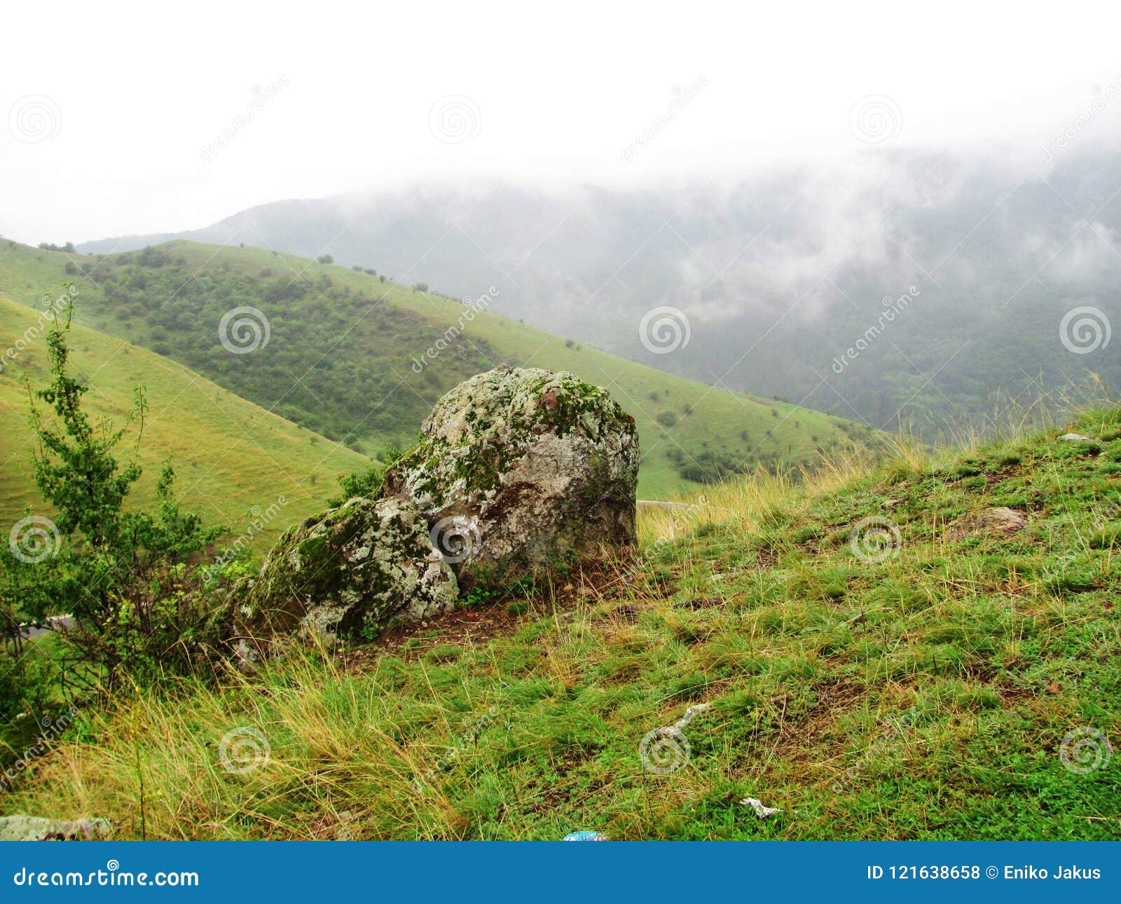 Big Rock on the Field in the Mountains, Transsylvania, Romania Stock ...