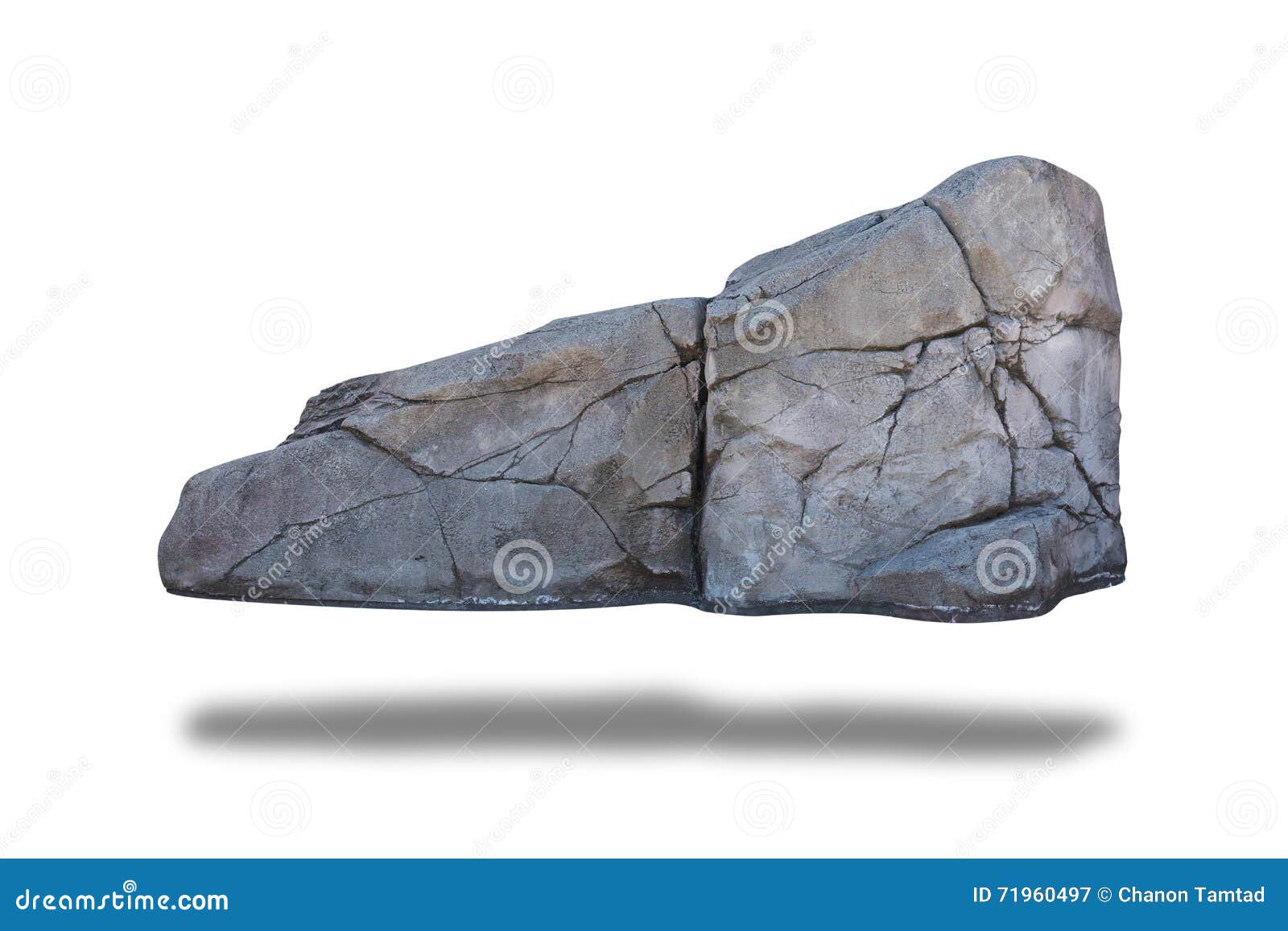 Big Rock Isolated on White Background. Stock Image - Image of boulder ...