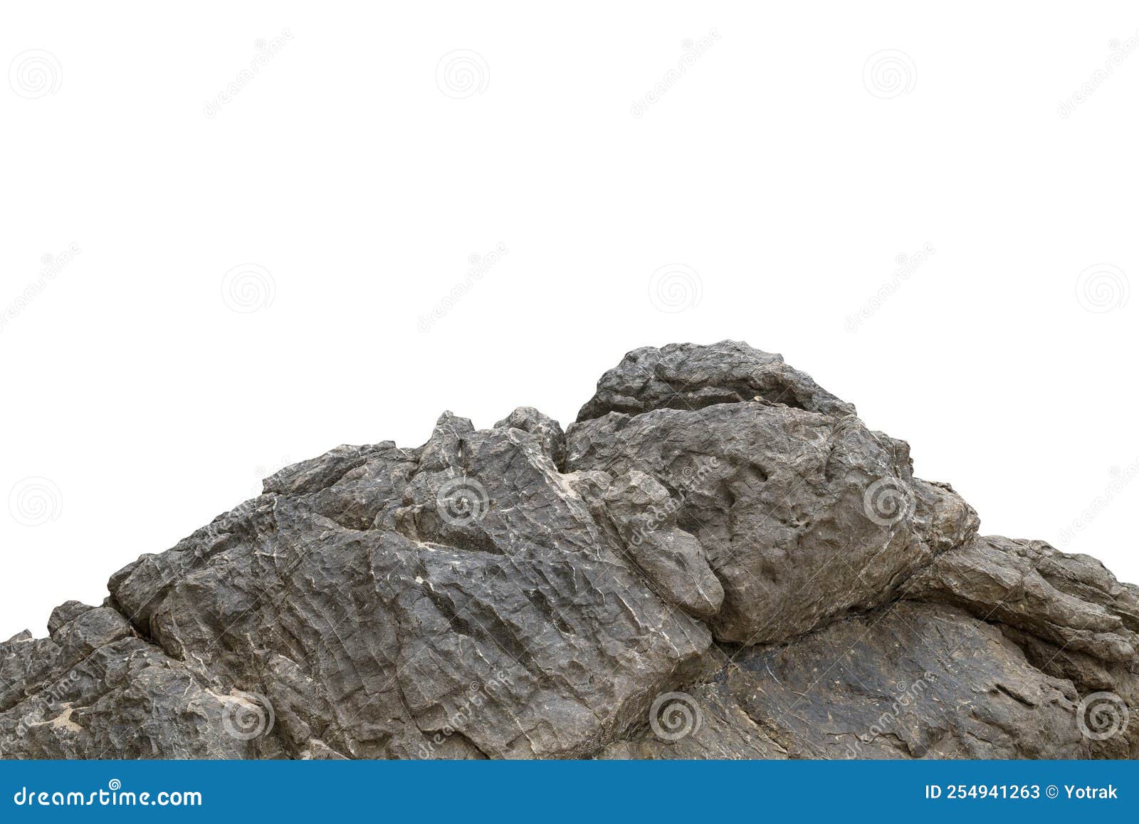 Big Rock Isolated on White. Stock Image - Image of land, object: 254941263
