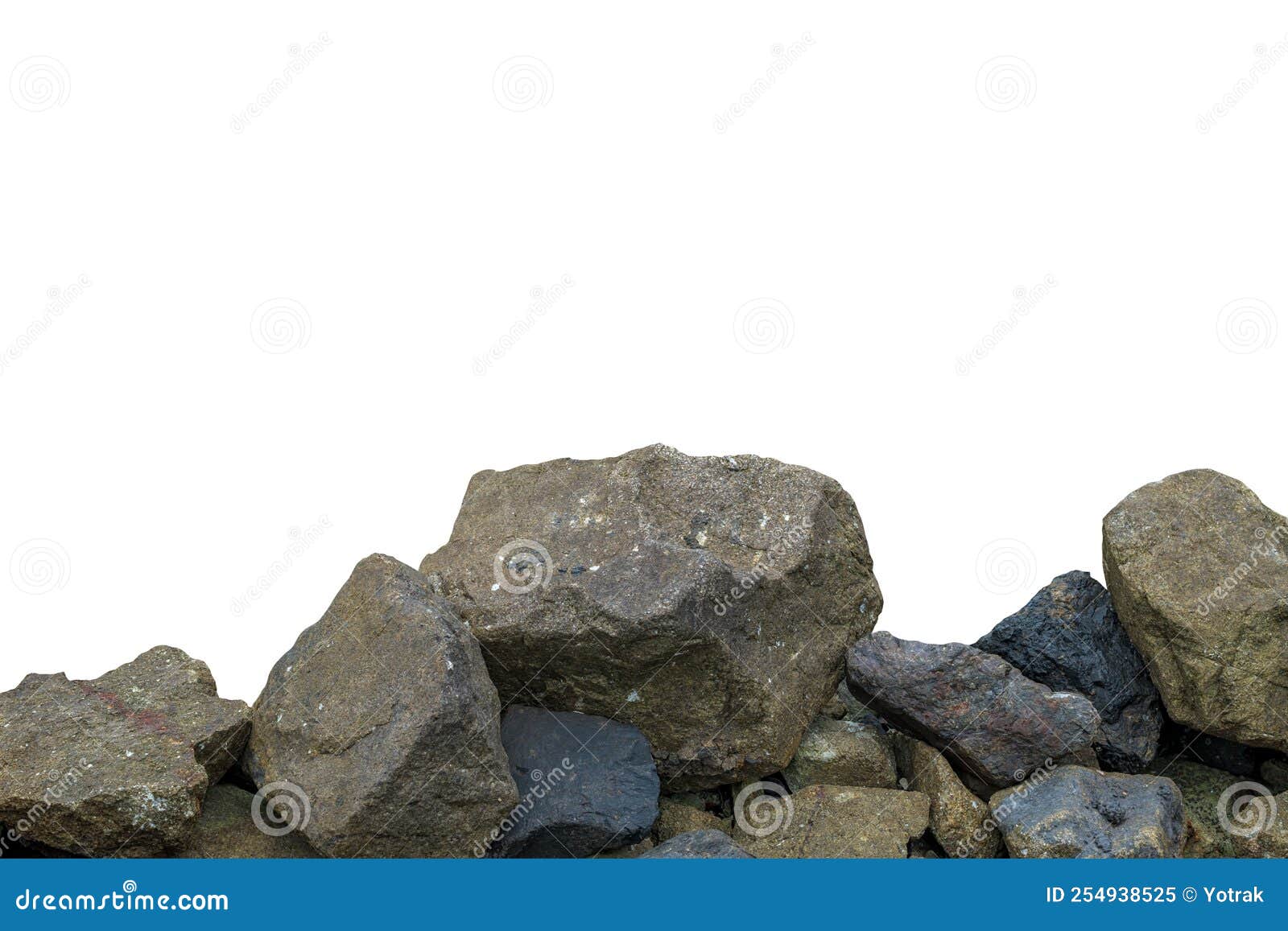 Big Rock Isolated on White. Stock Image - Image of island, closeup ...