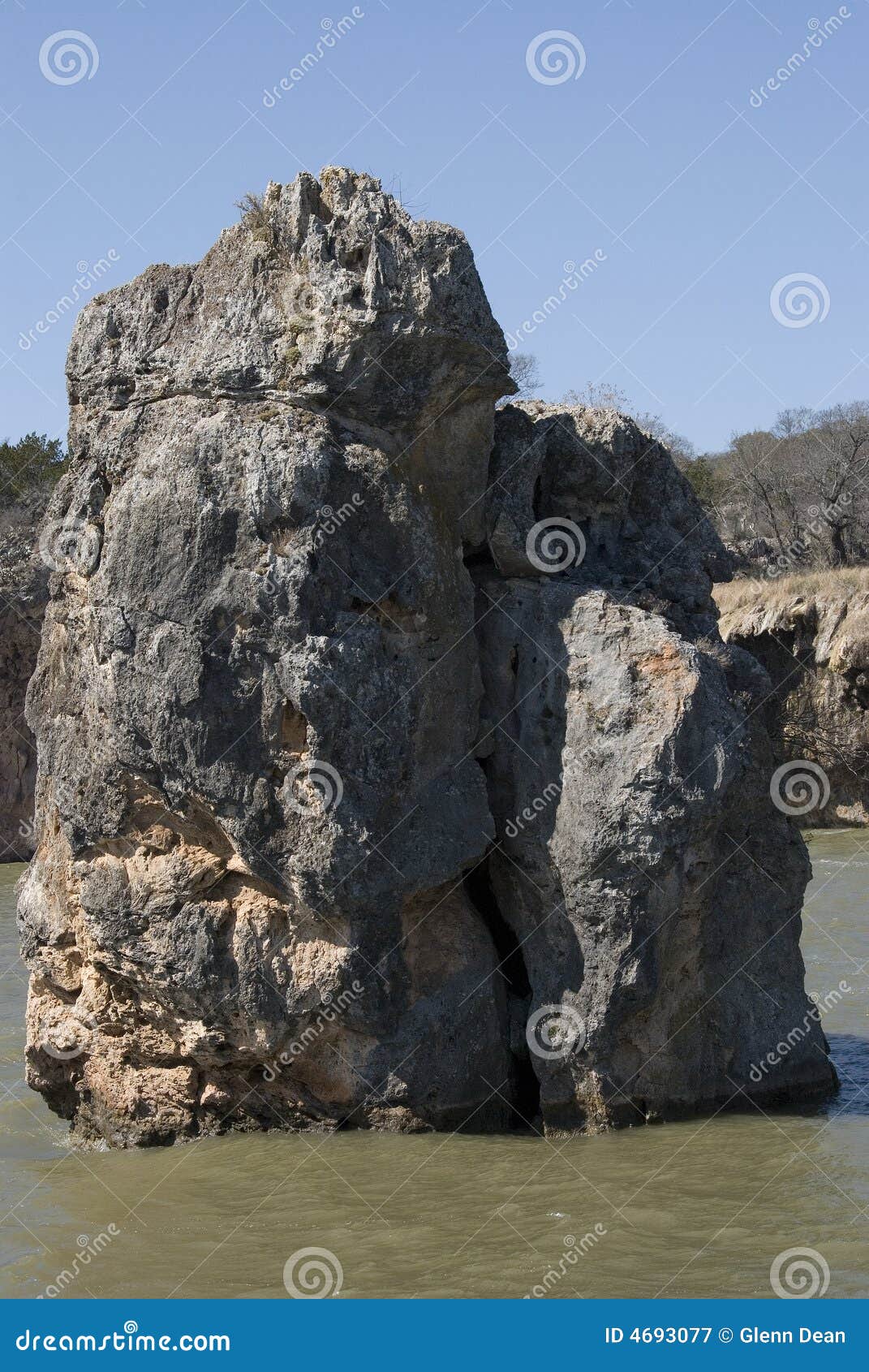 Big Rock in Lake stock image. Image of formation, geology - 4693077