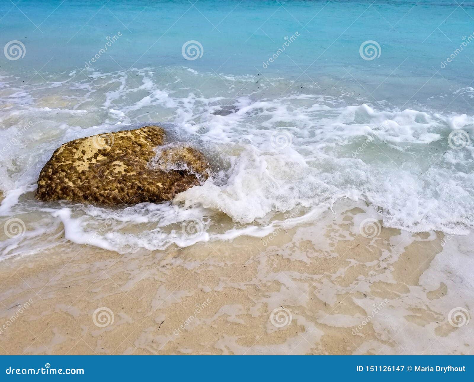 Big rock in ocean surf stock image. Image of brown, aqua - 151126147