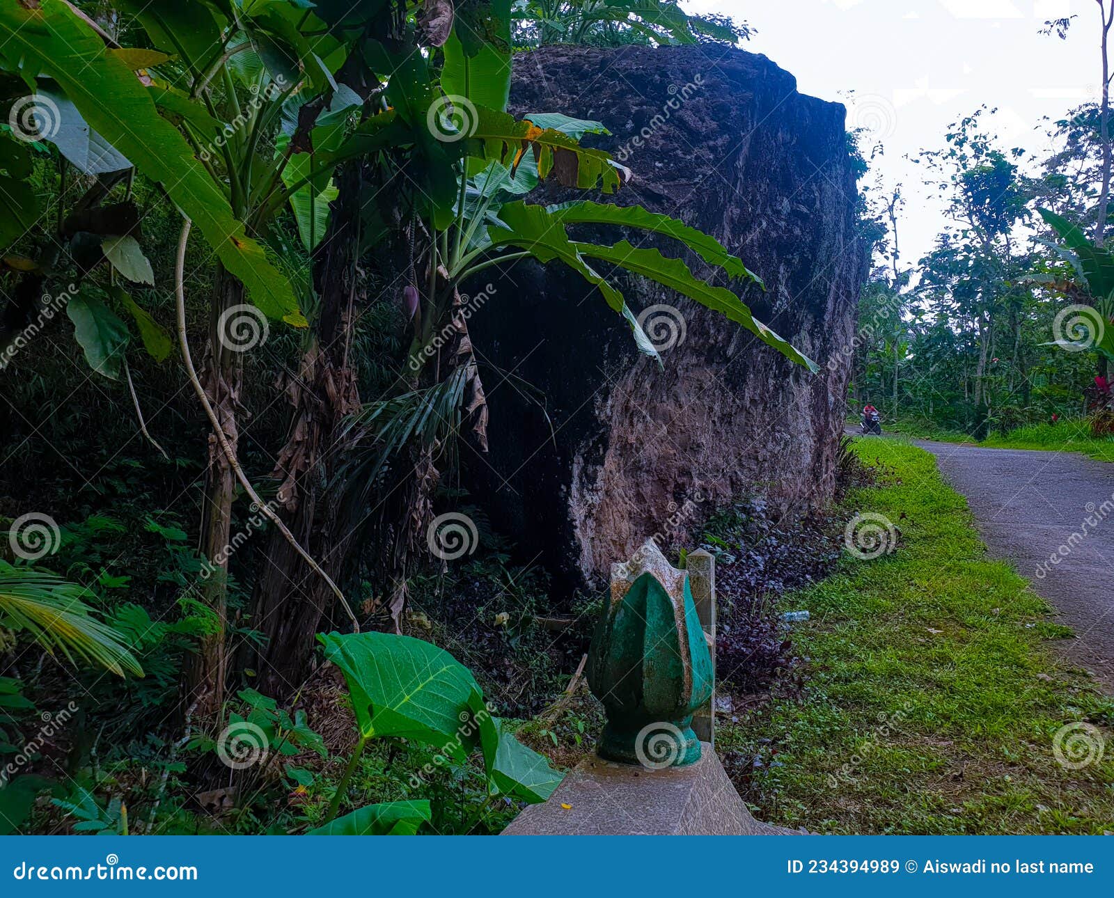 Big Rock on the Side of the Road Stock Image - Image of sunlight ...