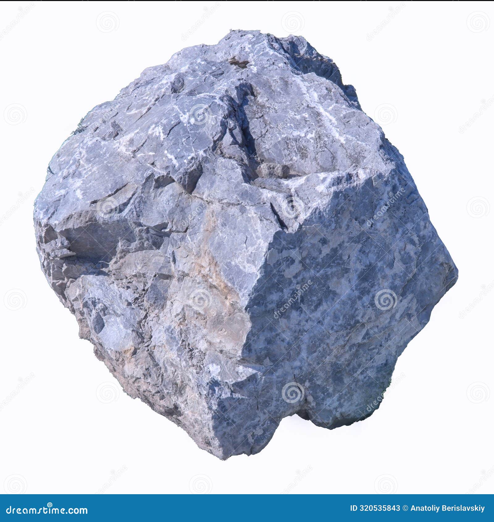 Close-up of a Large Stone on a White Background Stock Image - Image of ...