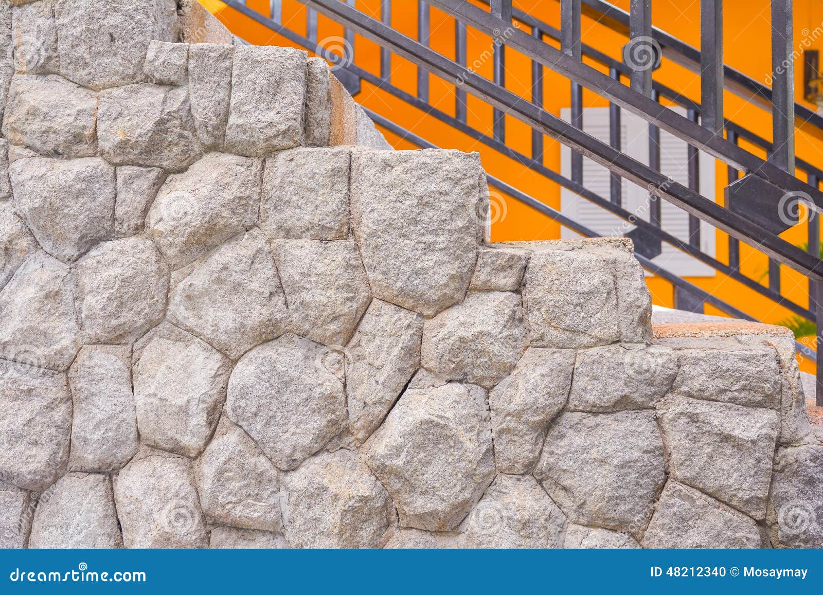 Big Rock Stone Wall for Home Stock Photo - Image of resort, rock: 48212340