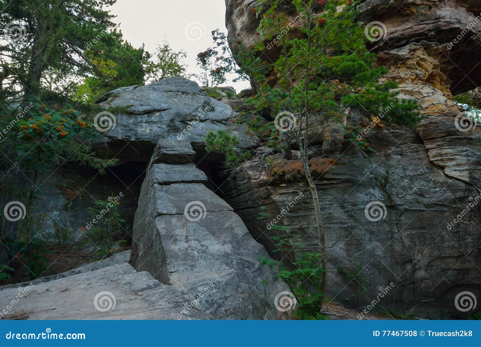 Big Rock and Stones of Intresting Shape, Nature Landscape. Stock Photo ...