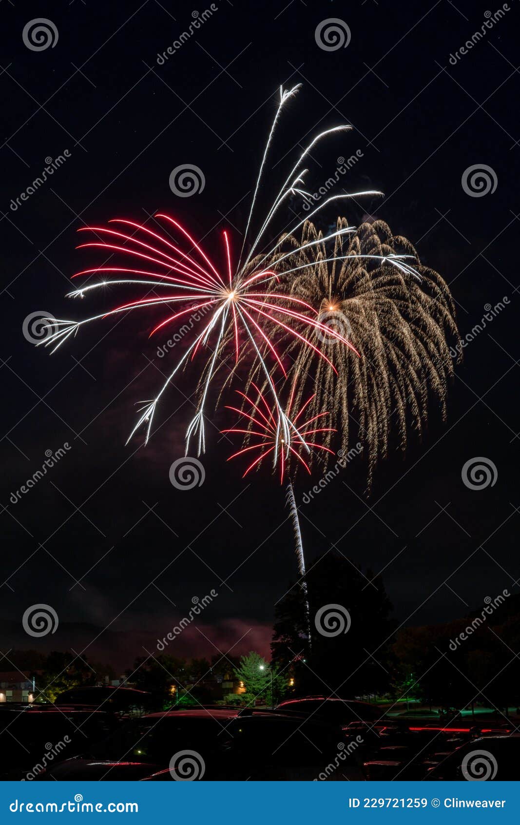 Giant Rocket Fireworks Exploding at Night Stock Image - Image of july ...