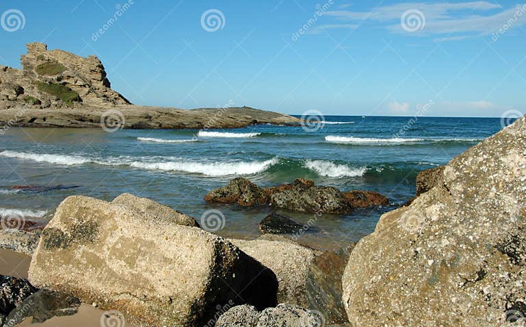 Big Rocks on the Beach stock photo. Image of ocean, seaside - 683790
