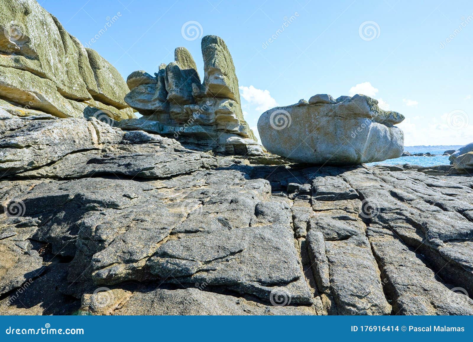 Big Rocks at the Coast of Brittany, Special Formation, Sunlight Stock ...