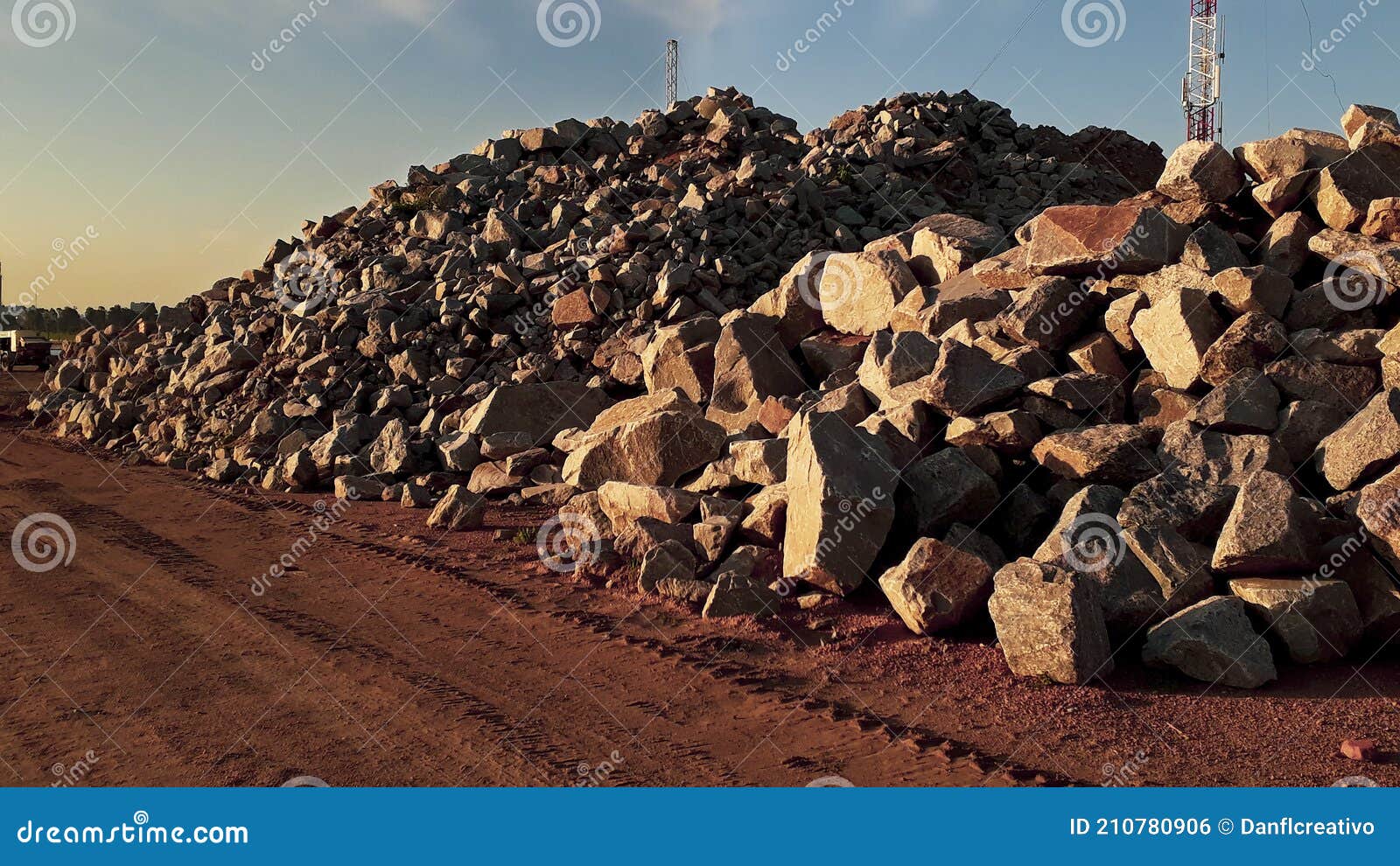 Big Rocks at Construction Site Stock Photo - Image of landscape ...