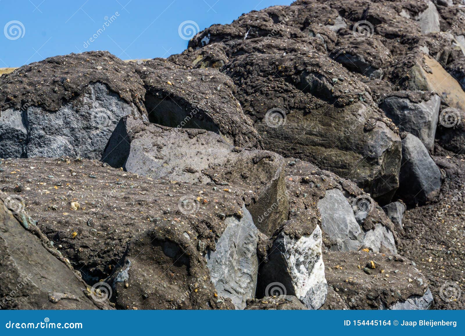 Big Rocks Covered in Black Tar, Architecture Background, Closeup ...