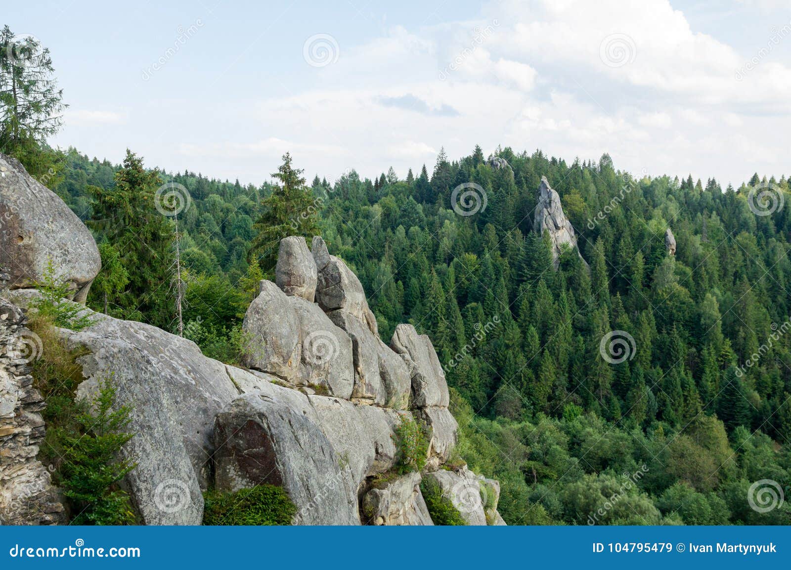 Big rocks among the forest stock image. Image of high - 104795479