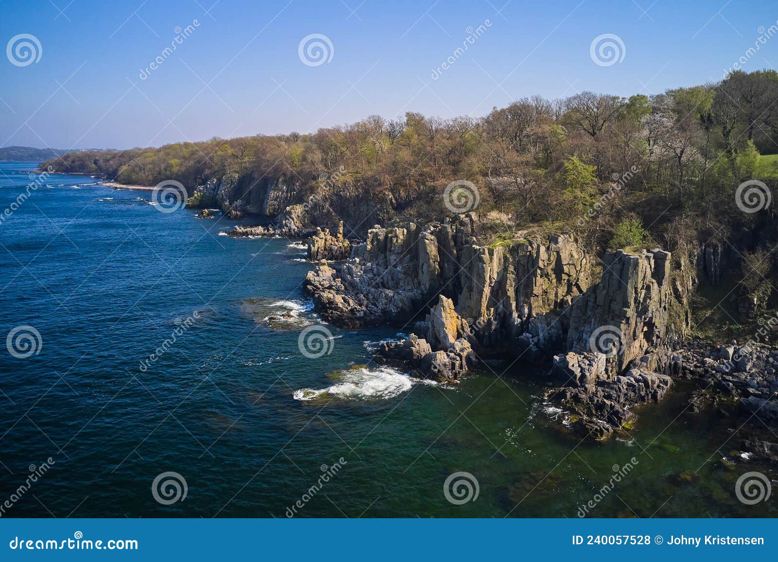 Big Rocks and Tress by the Ocean in Denmark Stock Photo - Image of ...