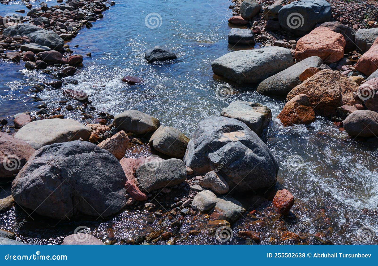 Big rocks in the water stock photo. Image of foam, storm - 255502638