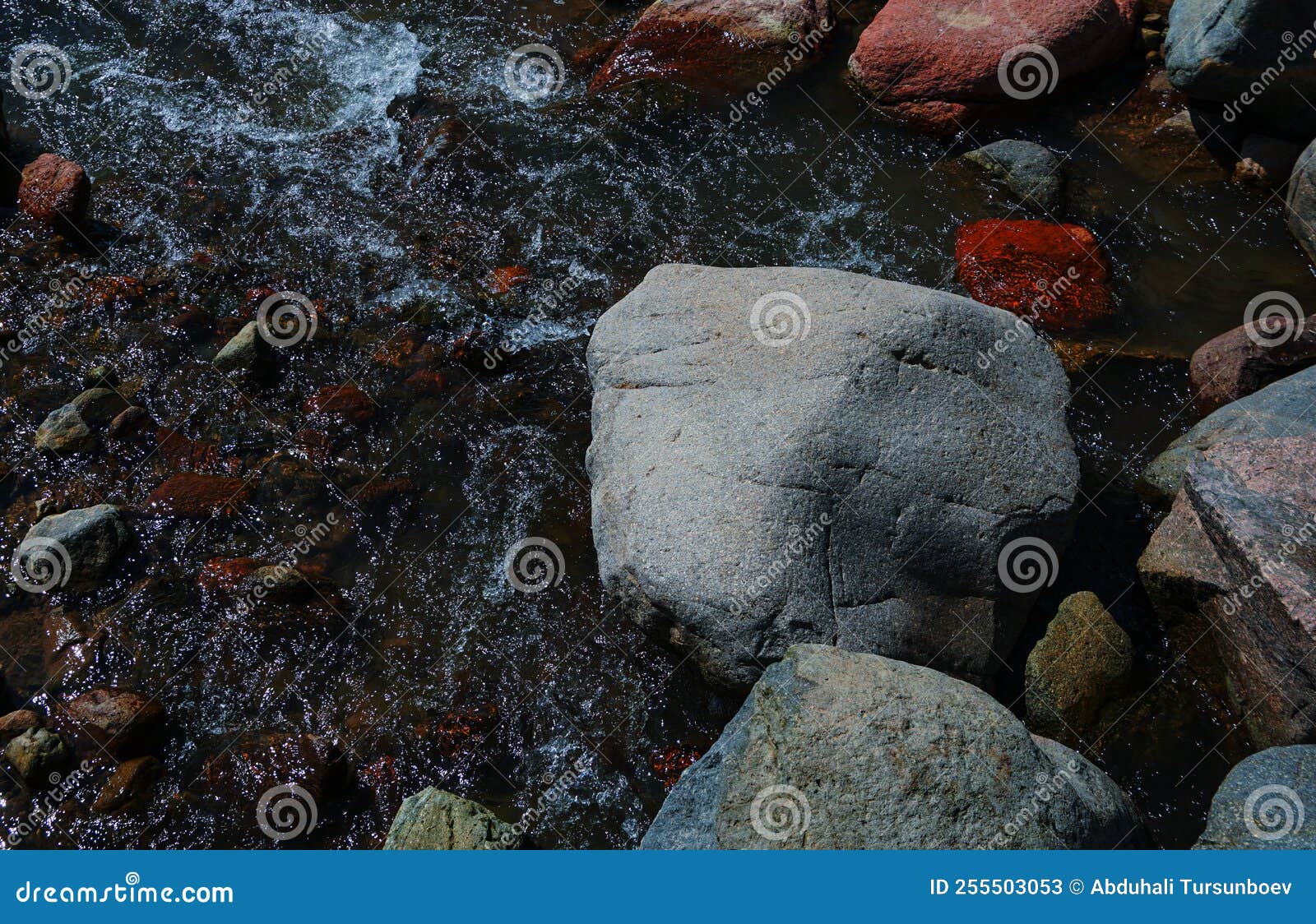 Big rocks in the water stock image. Image of coast, beauty - 255503053