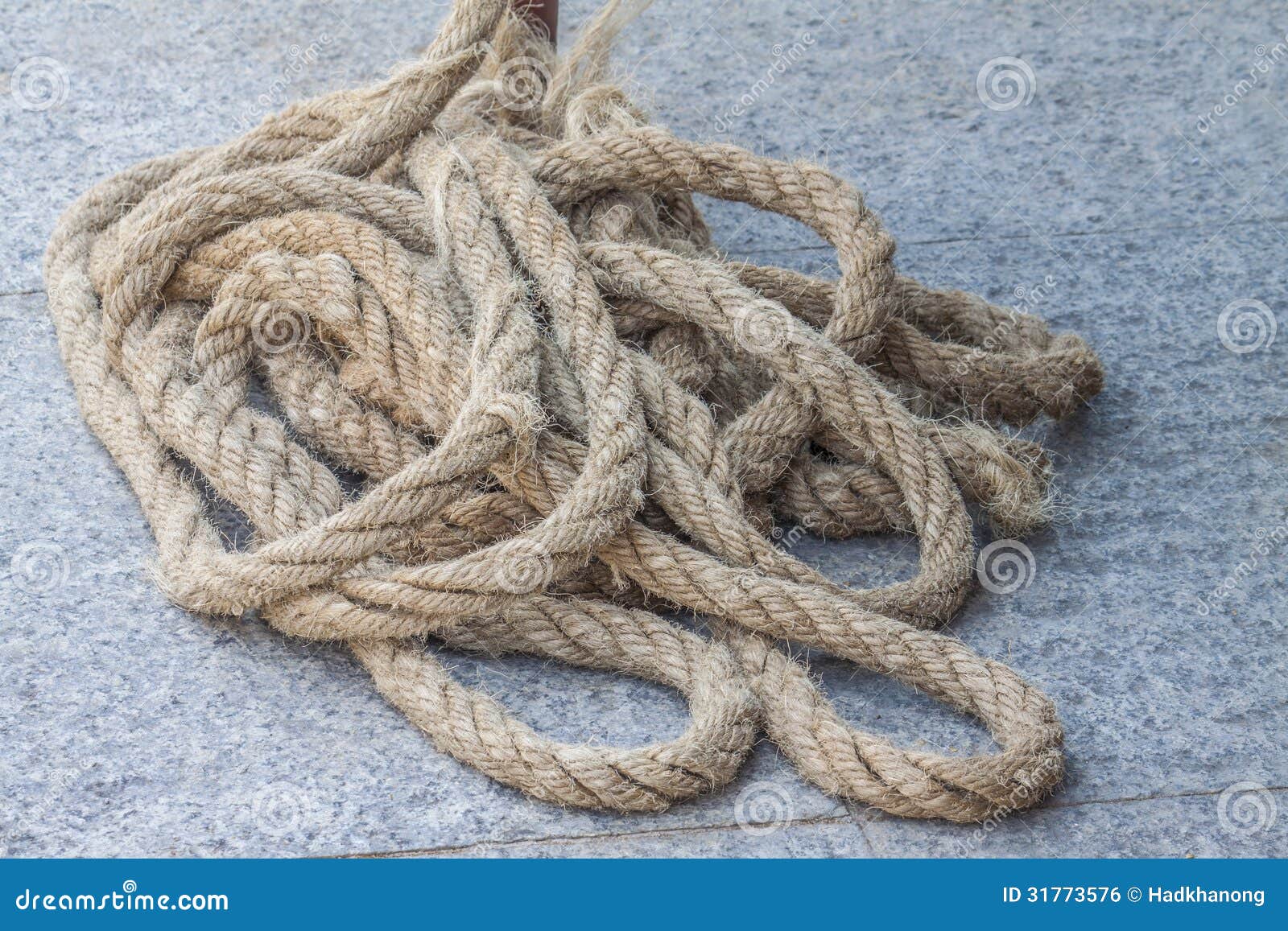The big rope on the floor stock photo. Image of cable - 31773576