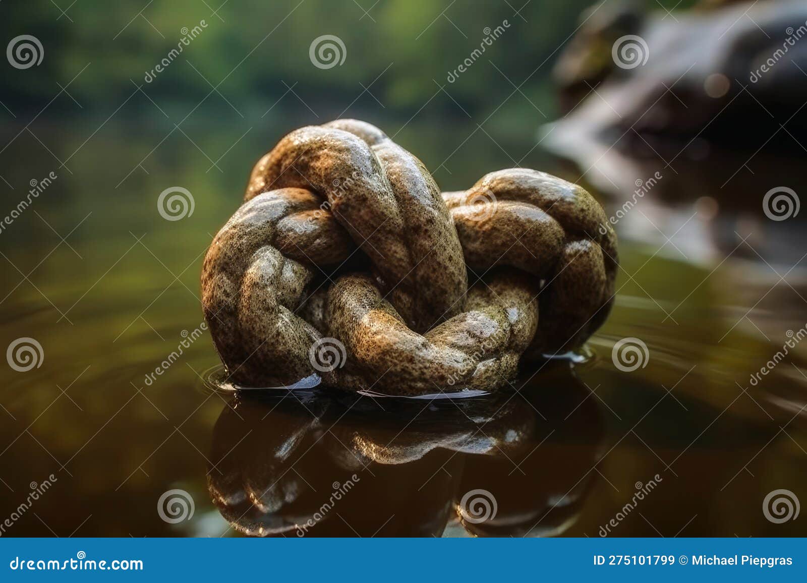 A Big Rope Knot in the Water with Reflections Created with Generative ...