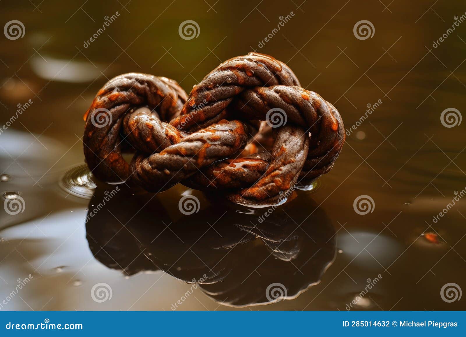 A Big Rope Knot in the Water with Reflections Created with Generative ...
