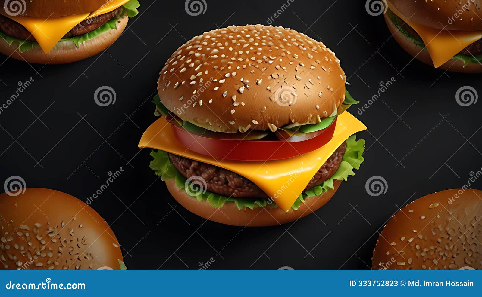 Big Round Juicy Burger, Burger Cheese Stretches Stock Image - Image of ...