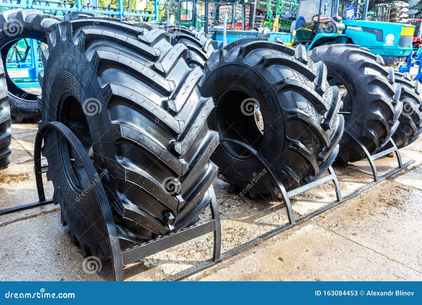 Big Rubber Wheels For Modern Agricultural Tractors Editorial Stock