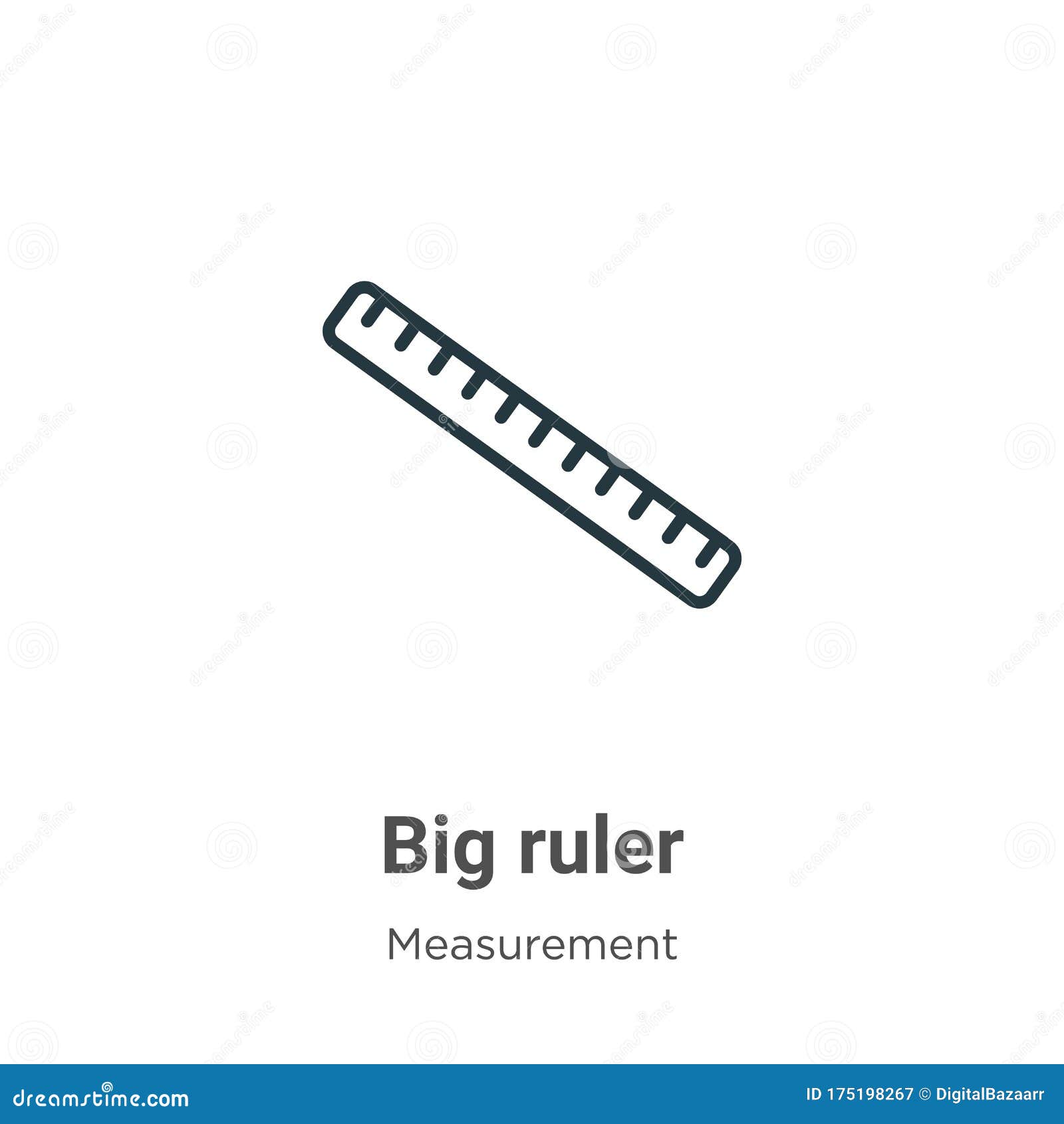 Big Ruler Outline Vector Icon. Thin Line Black Big Ruler Icon, Flat ...