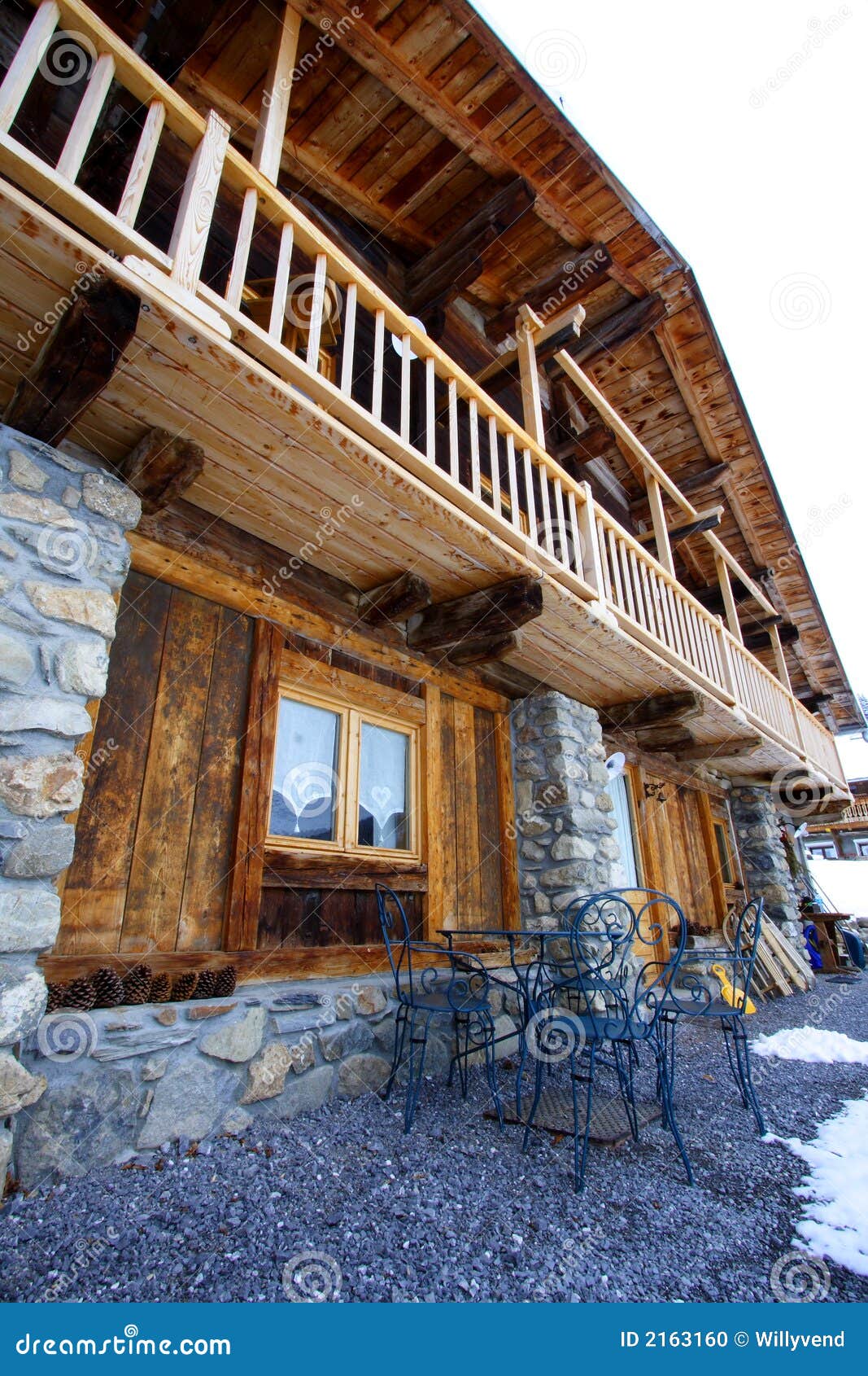 Big Rustic Chalet in the Alps Stock Photo - Image of beam, table: 2163160