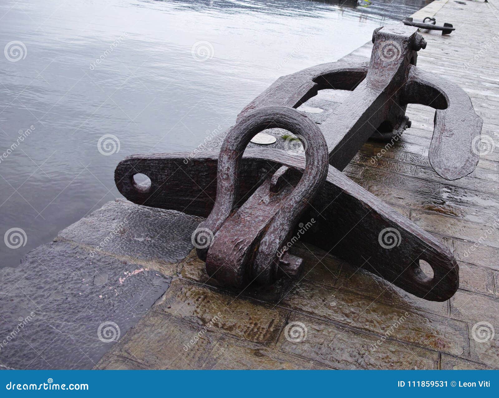 Big rusty anchor stock image. Image of town, rusty, jetty - 111859531