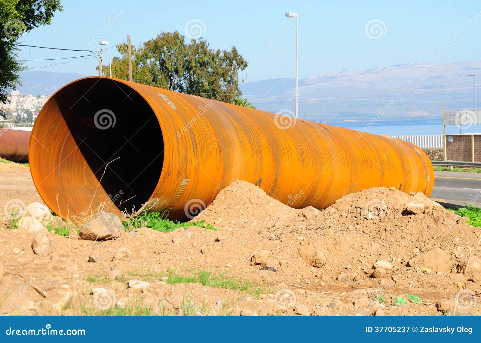 Big rusty pipe. stock image. Image of shape, shade, hole - 37705237