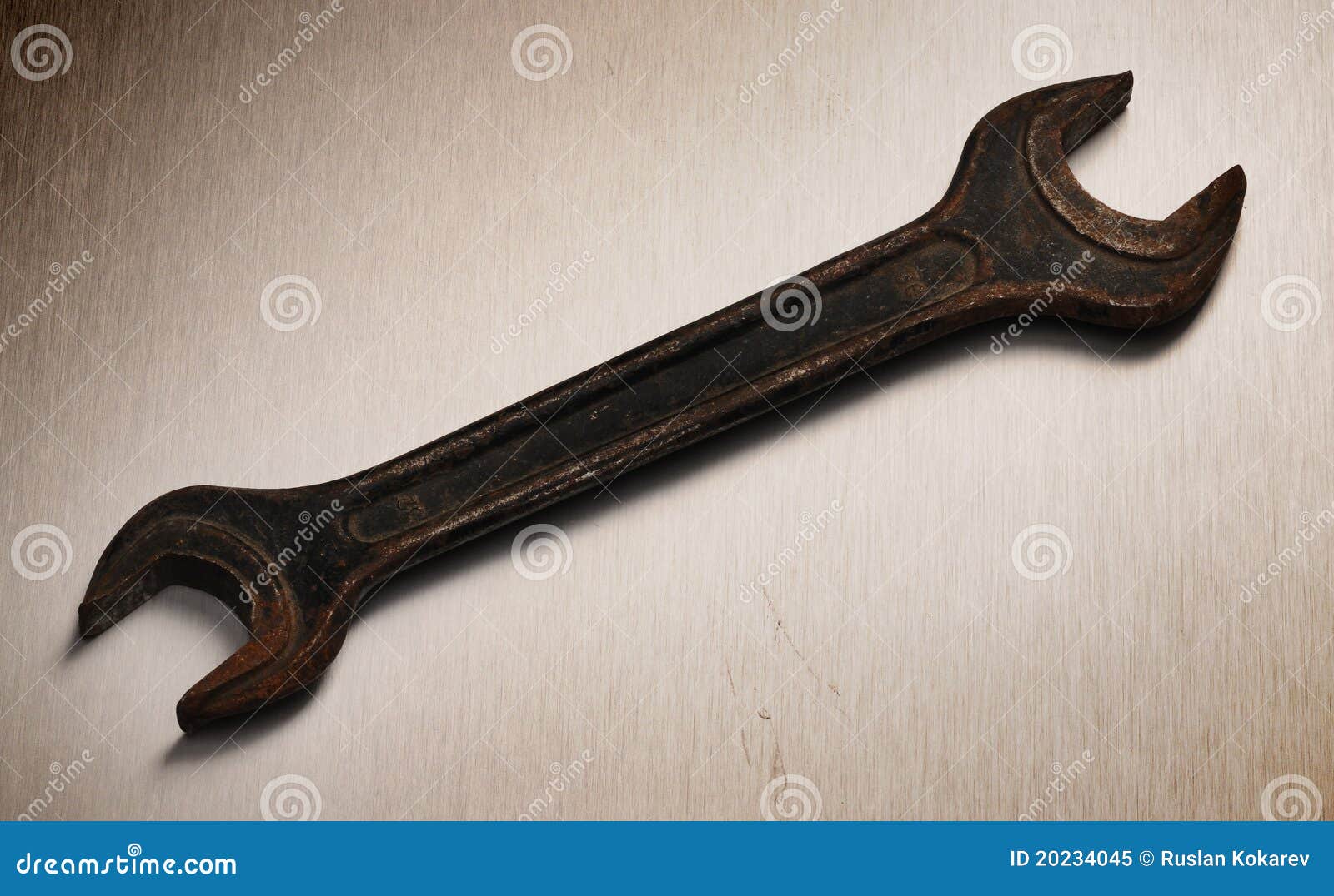 Big rusty wrench. stock image. Image of used, handy, industrial - 20234045
