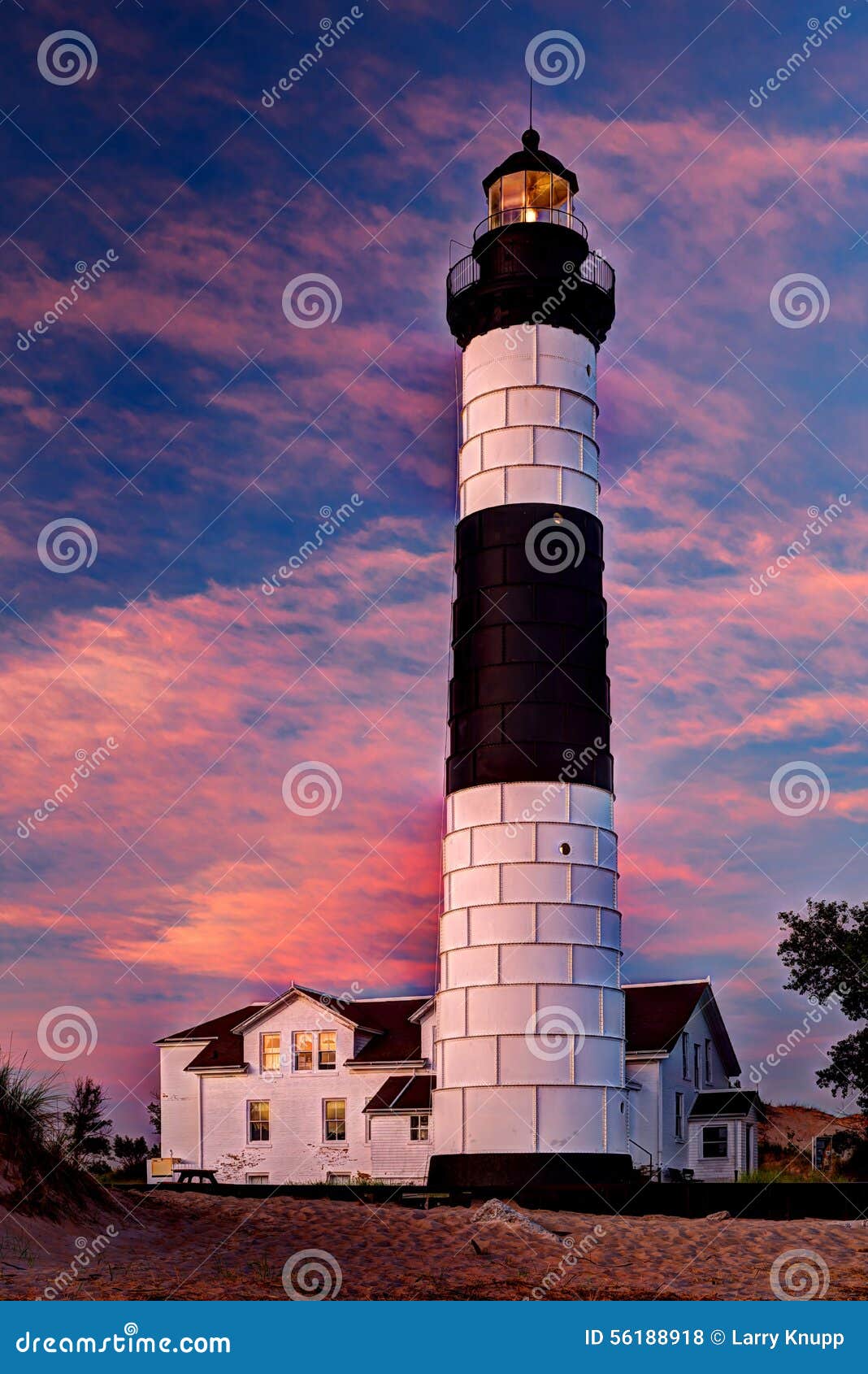 Big Sable Lighthouse at Dawn Stock Photo - Image of lighthouse ...