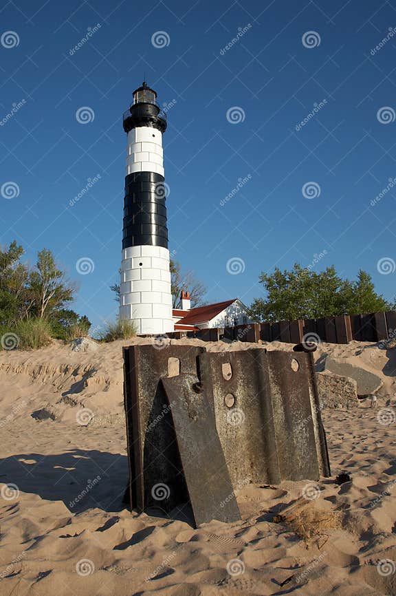 Big Sable Point Lighthouse stock image. Image of boats - 1208651