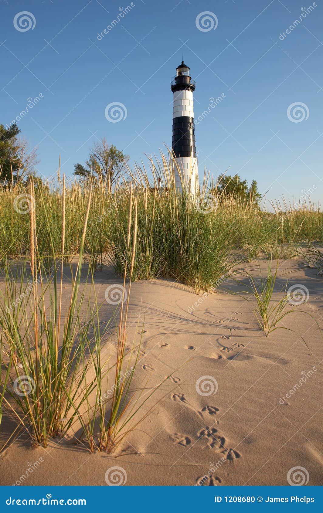 Big Sable Point Lighthouse stock photo. Image of shoreline - 1208680