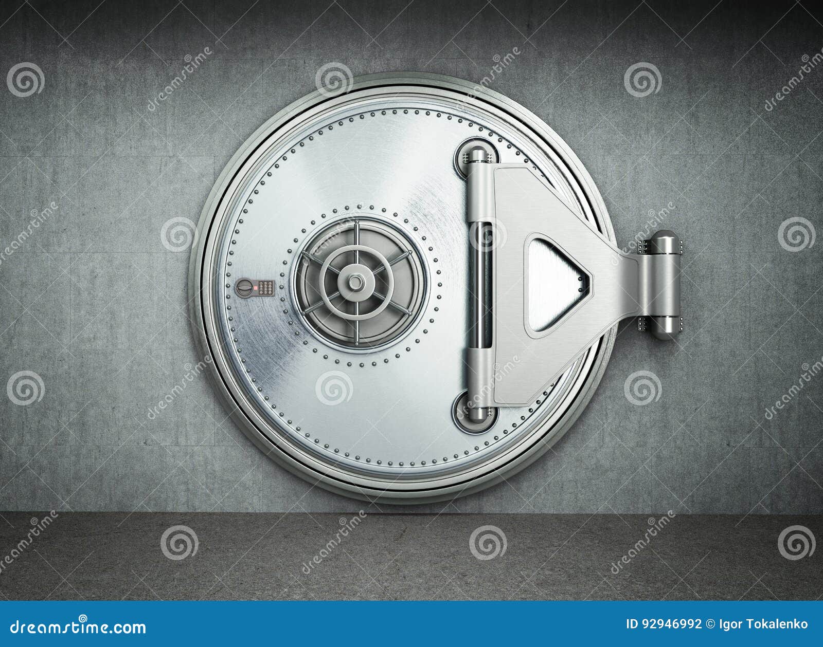 Big Safe Door Background High Resolution 3d Render Stock Illustration ...