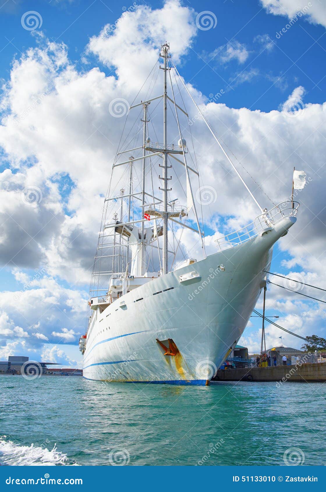 A Big Sailing Ship in the Harbour of Copenhagen. Stock Photo - Image of ...
