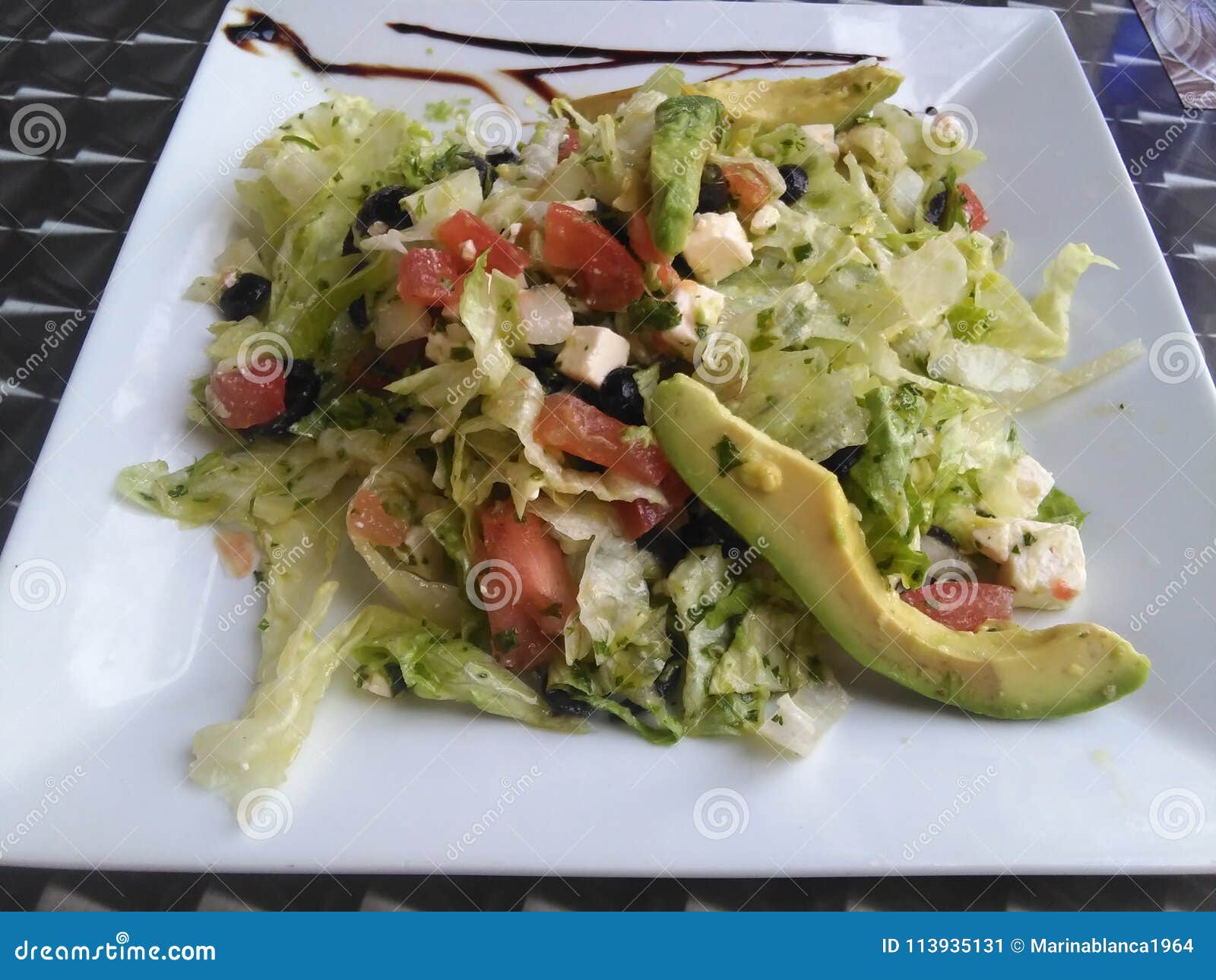 Big salad. stock image. Image of restaurant, salad, natural - 113935131