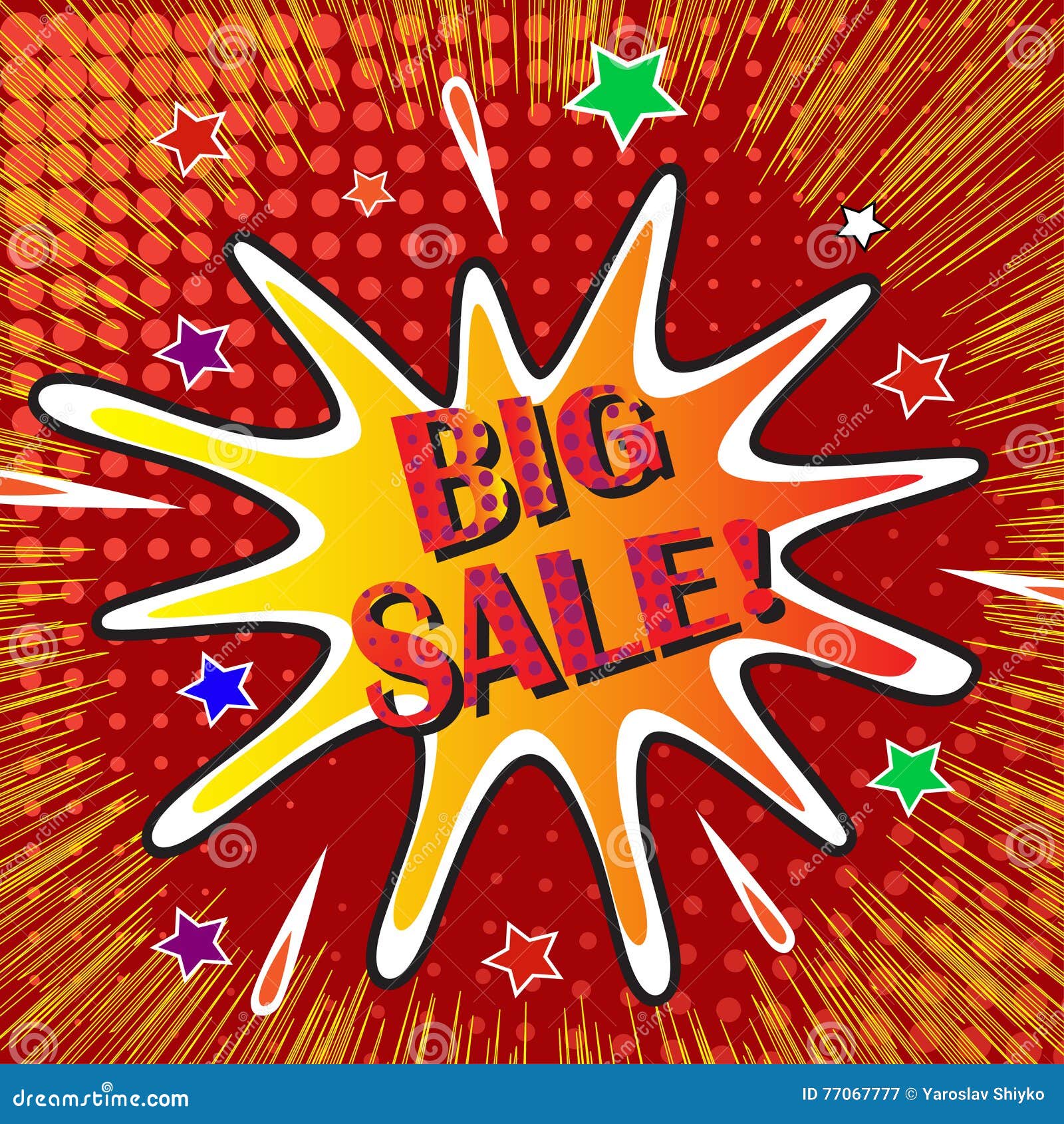 Big Sale Banner Template Design Stock Vector - Illustration of comic ...