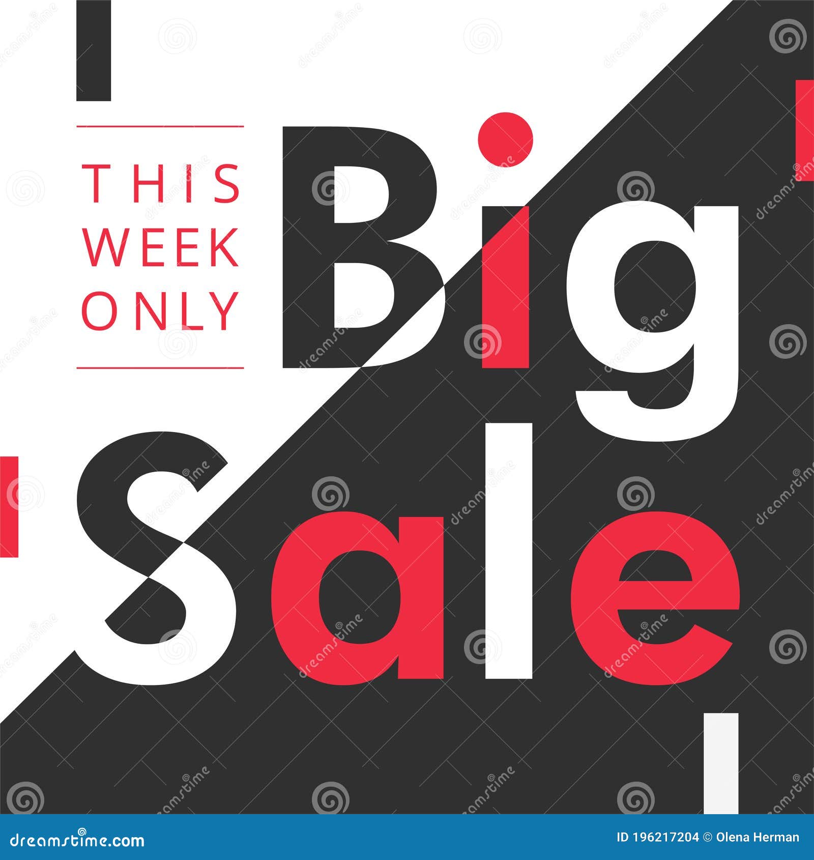Big Sale Banner Template. Banner with the Text this Week only, BIG SALE ...