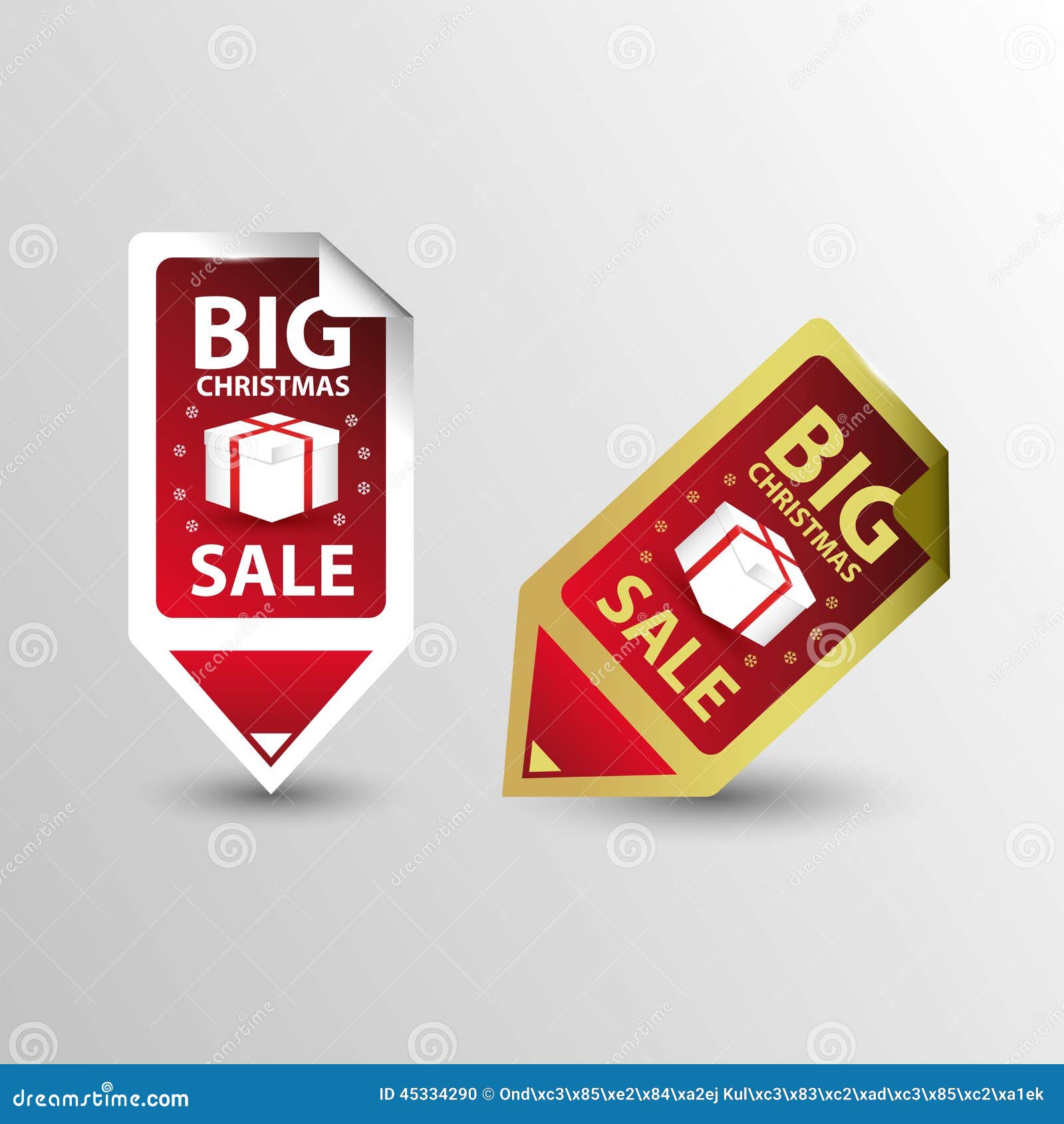 Big Sale Christmas Rectangle Sticker Tags. Vector Stock Vector ...