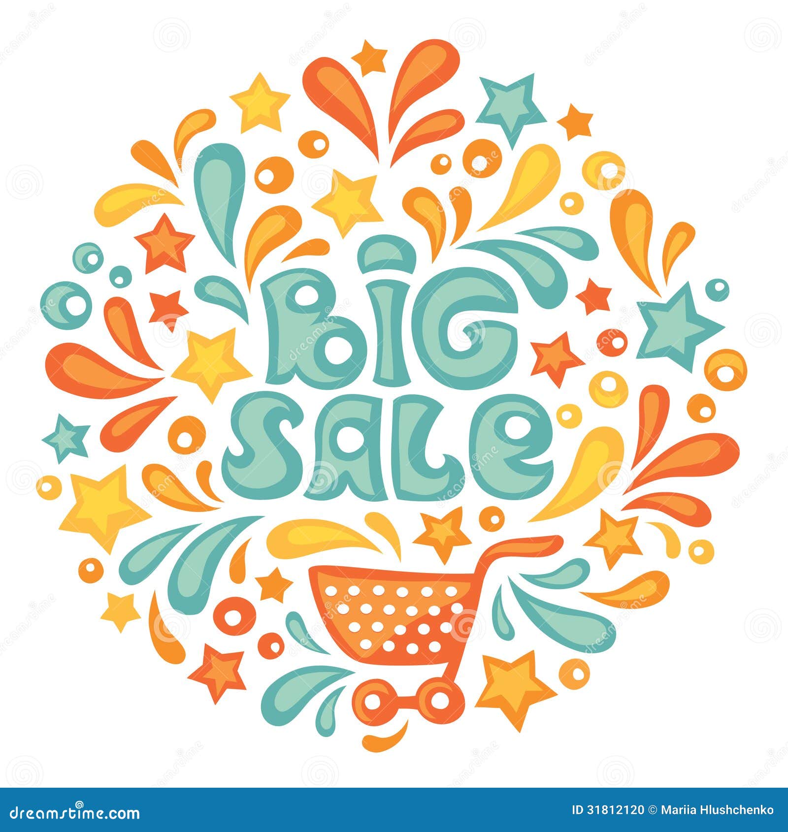 Big sale stock vector. Illustration of merchant, basket - 31812120