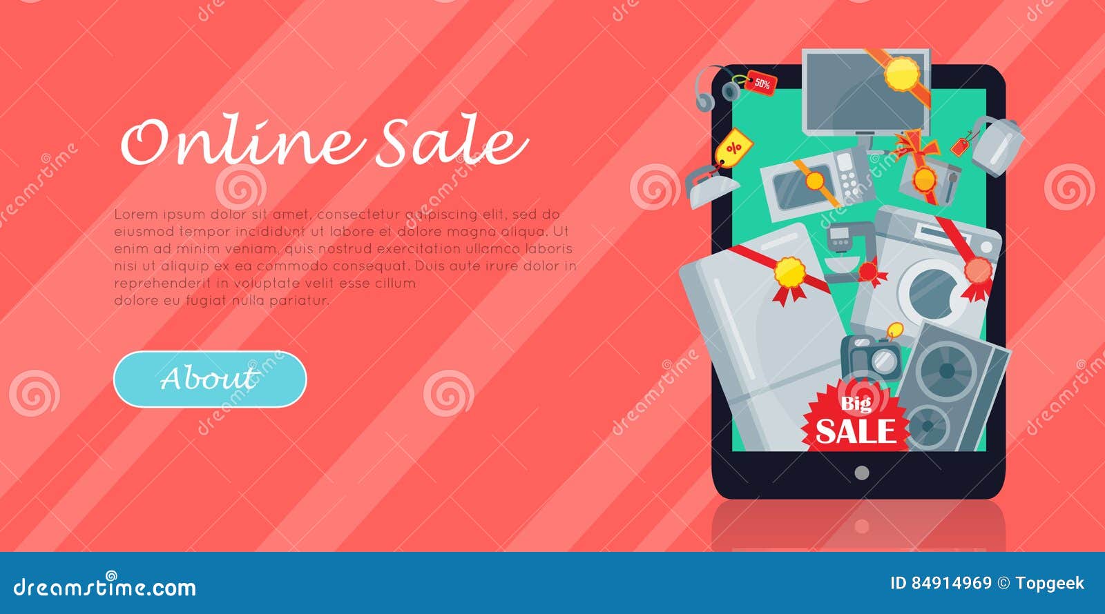 Big Sale in Electronics Store Vector Flat Concept Stock Vector ...