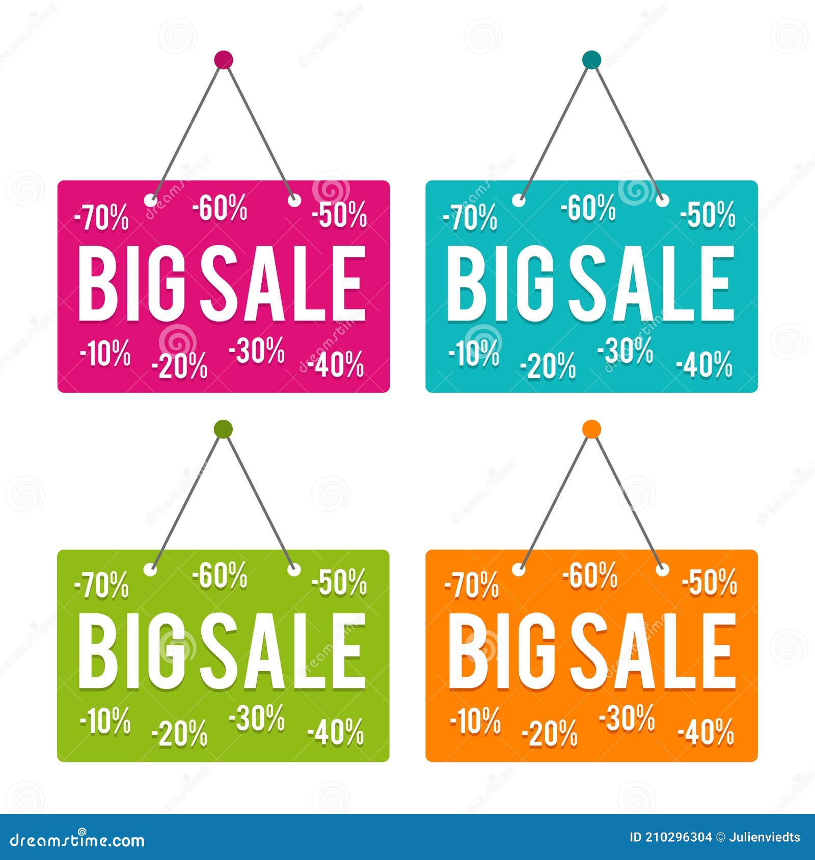 Big Sale hanging Door Sign stock illustration. Illustration of label ...