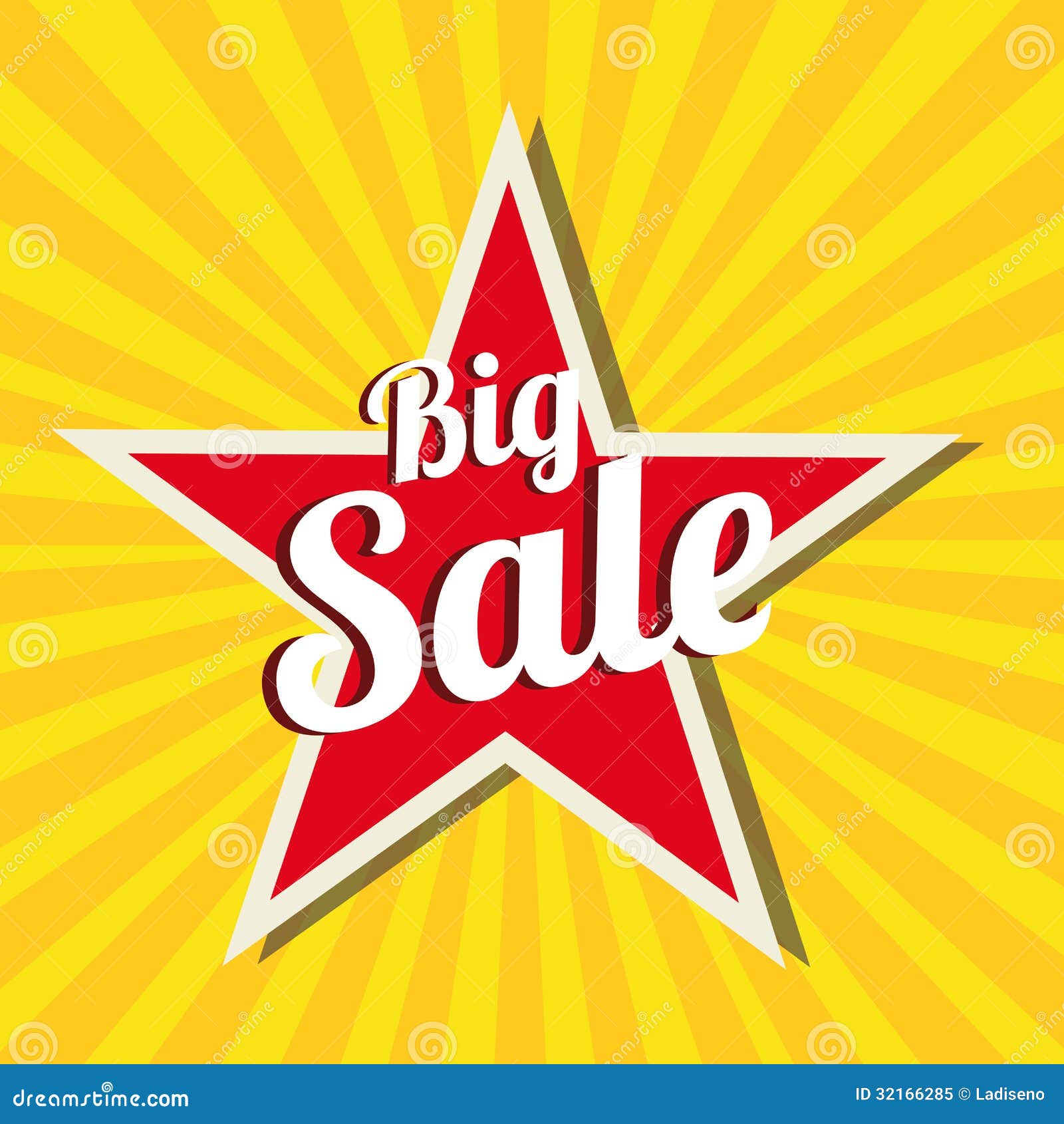 Big sale star stock vector. Illustration of sign, symbol - 32166285