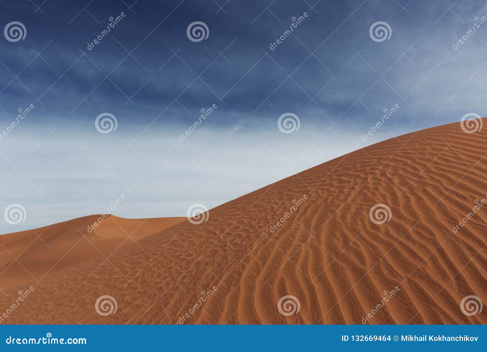 Big sand dunes in desert stock photo. Image of desert - 132669464