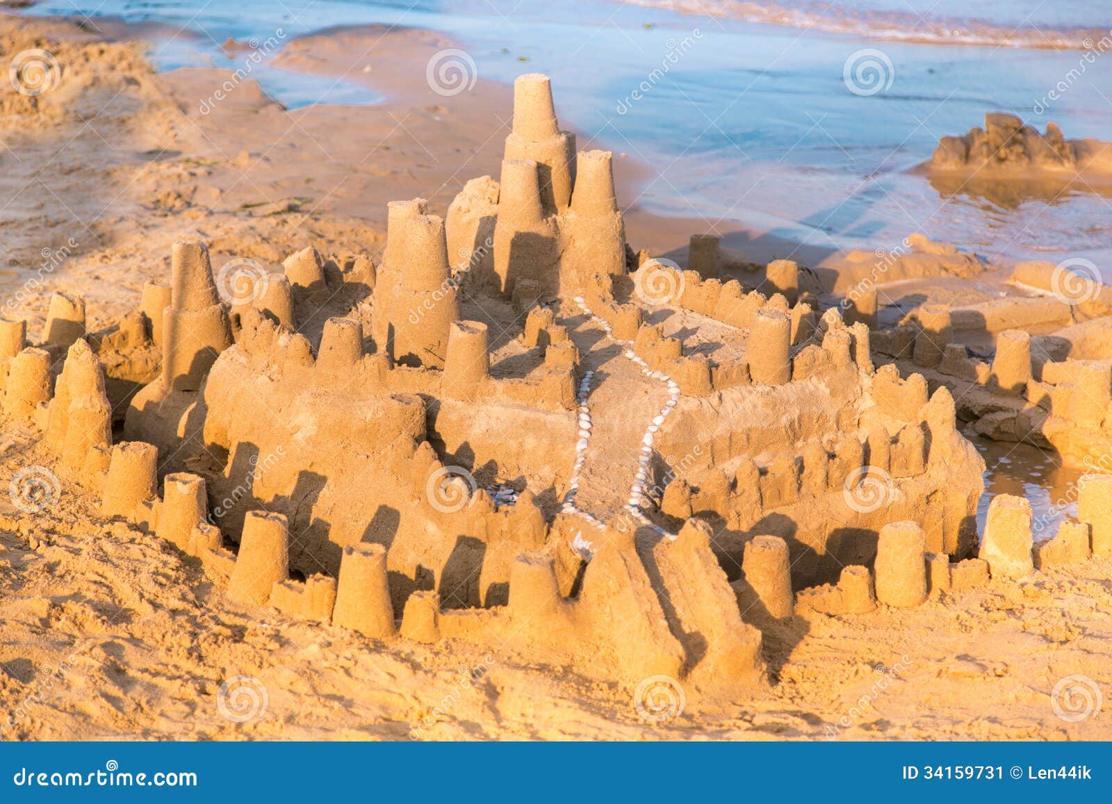 Big Sandcastle on the Beach Stock Image - Image of coast, fort: 34159731