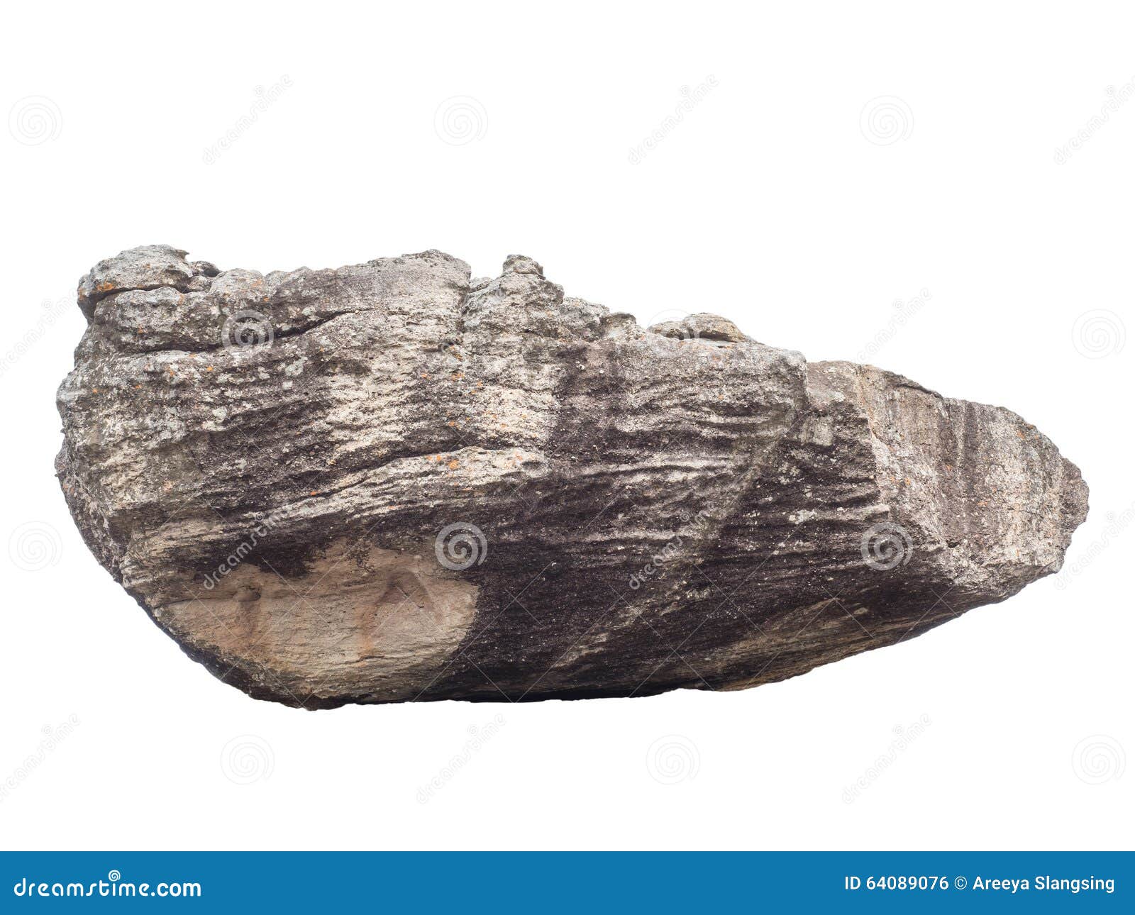 Big Sandstone Rock in Nature Isolated on White Stock Photo - Image of ...