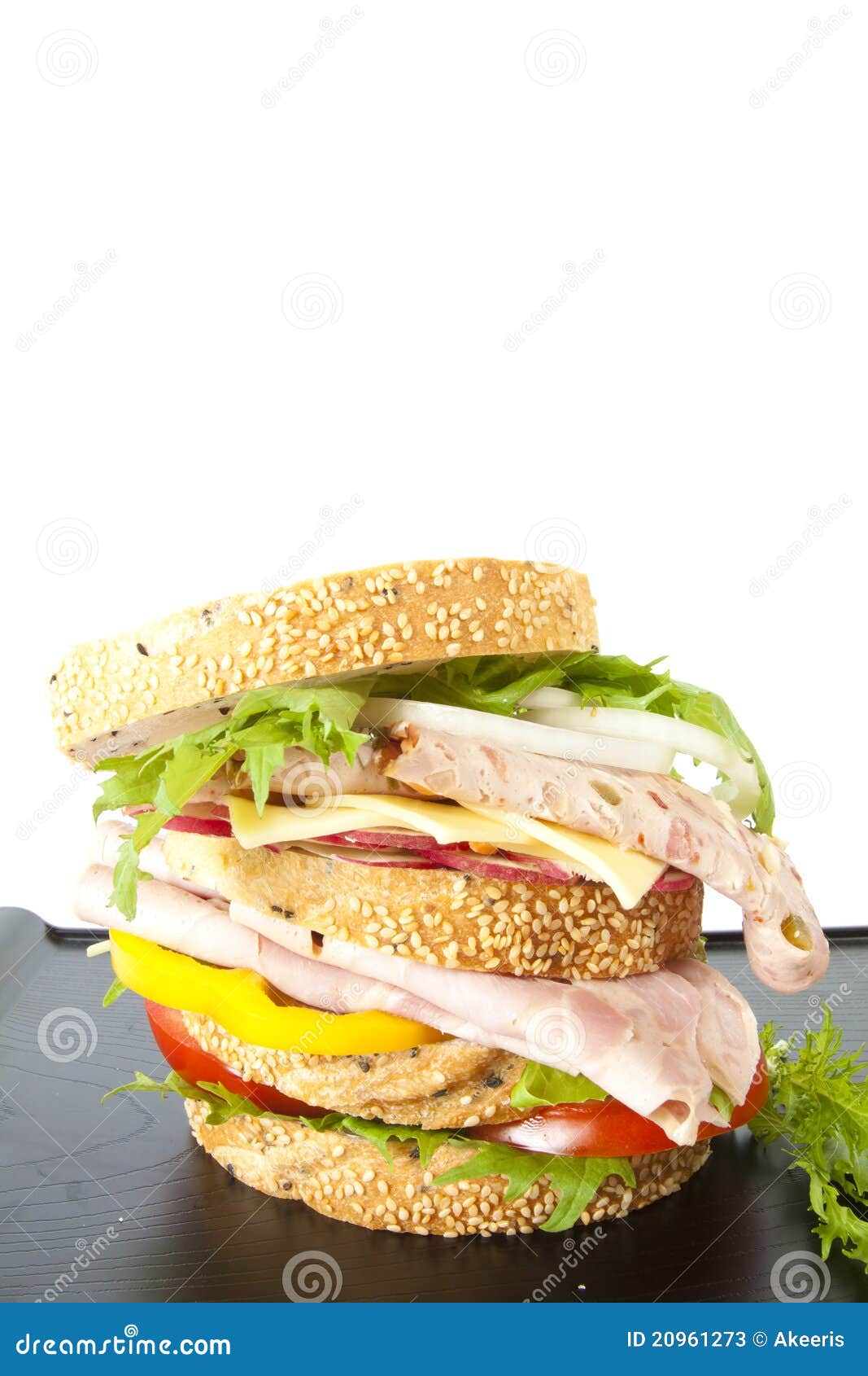 Big sandwich stock image. Image of gourmet, food, closeup - 20961273