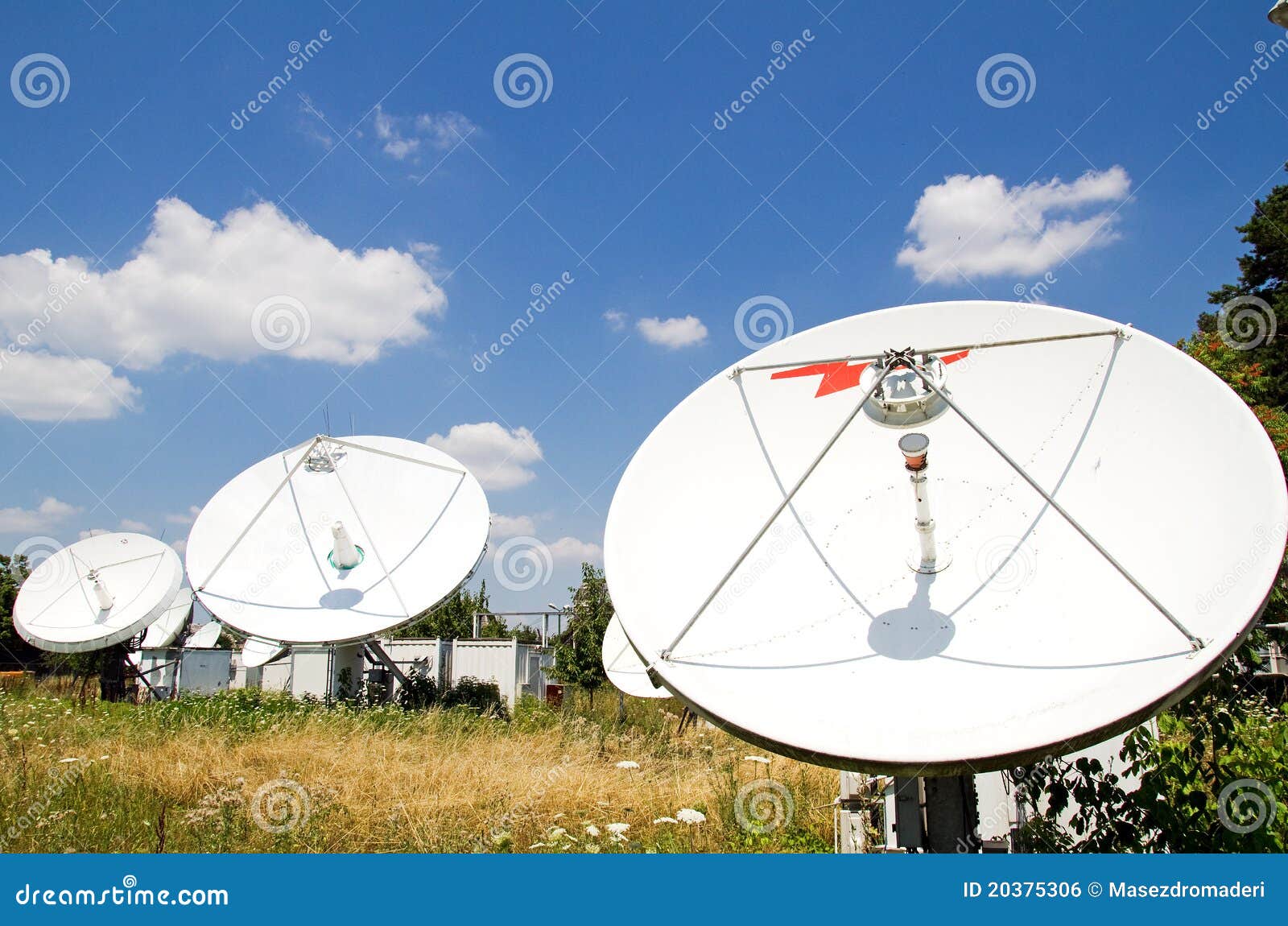 Big satellite antennas stock photo. Image of receiver - 20375306