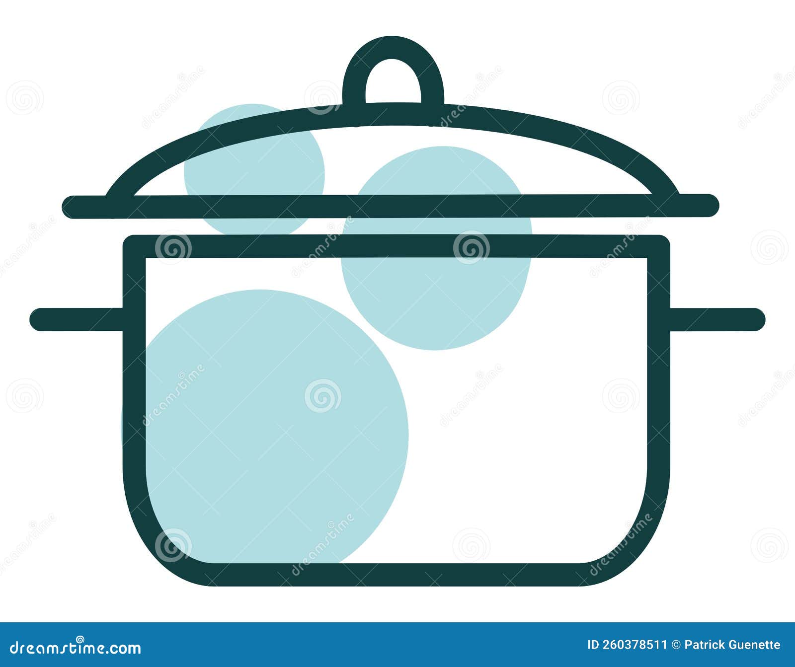 Big sauce pan, icon stock vector. Illustration of lunch - 260378511