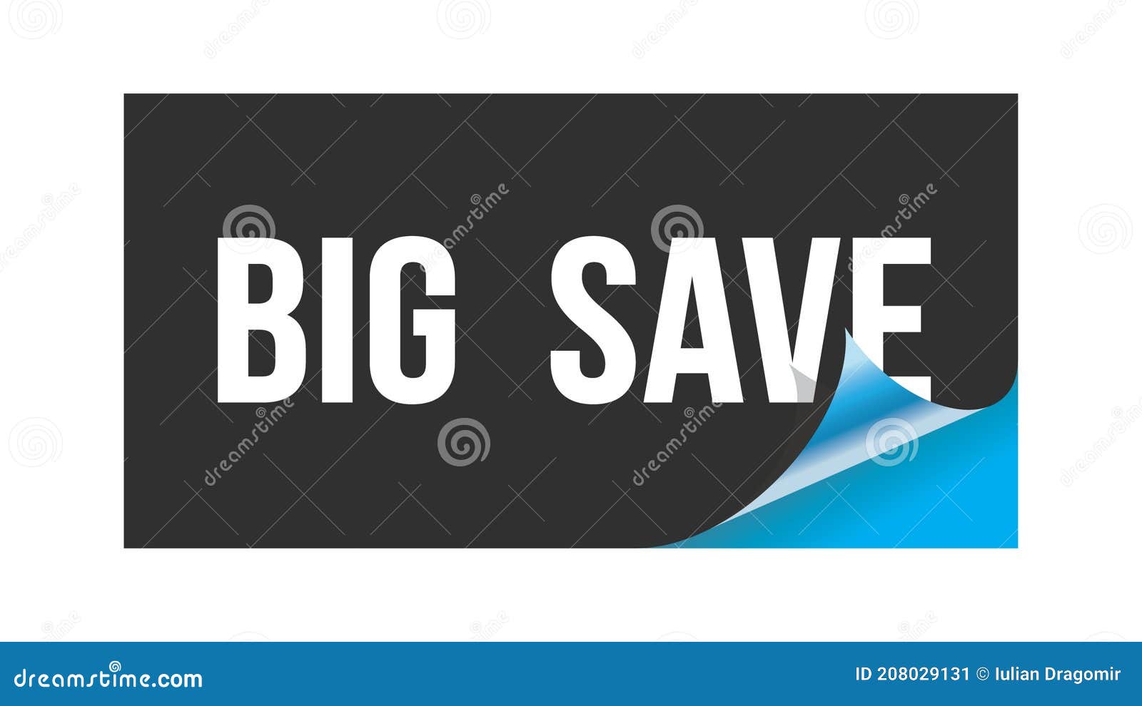 BIG SAVE Text Written on Black Blue Sticker Stock Illustration ...